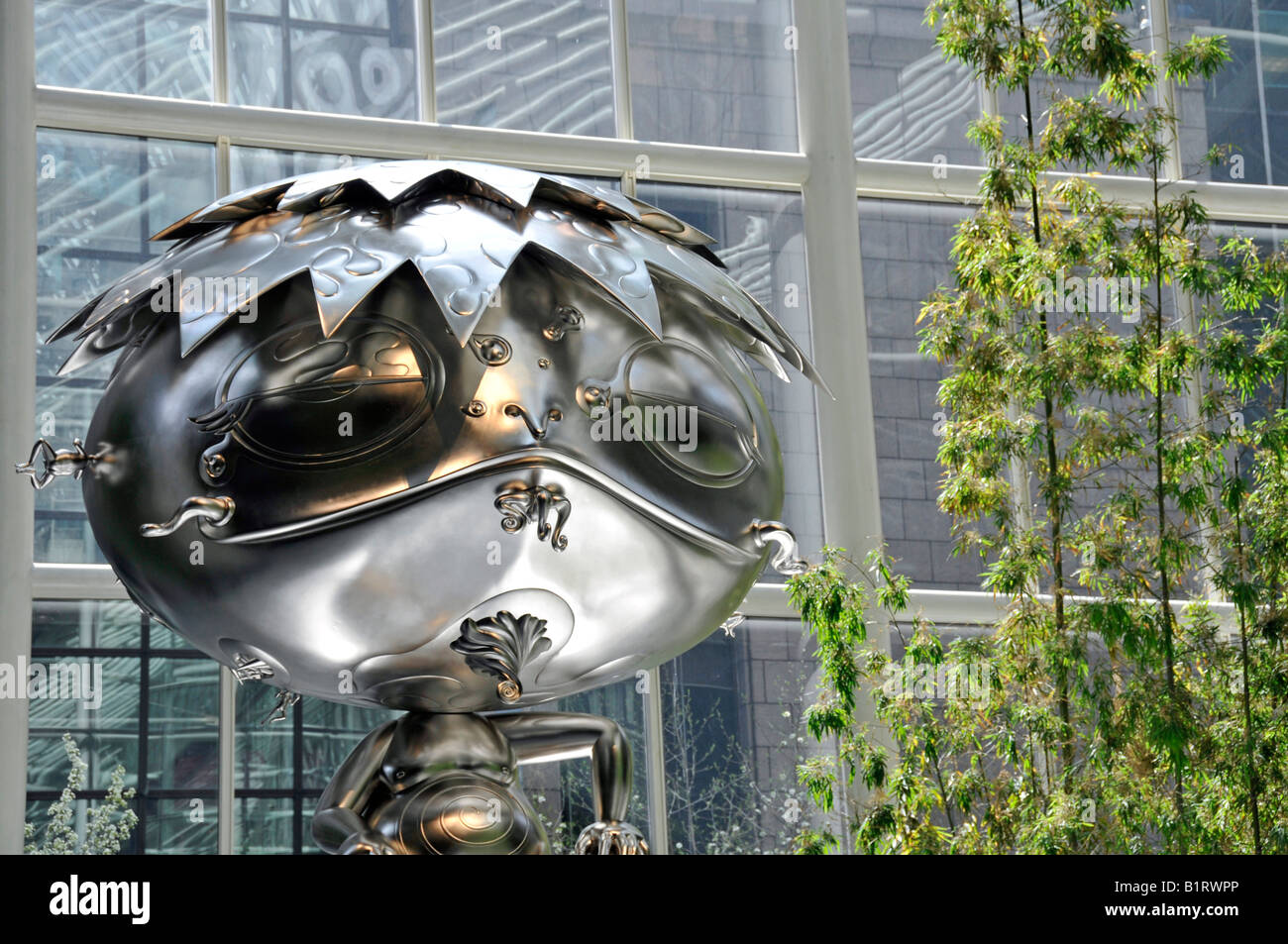 Sculpture, Oval Buddha, by Takashi Murakami, Garden Plaza, IBM Building ...
