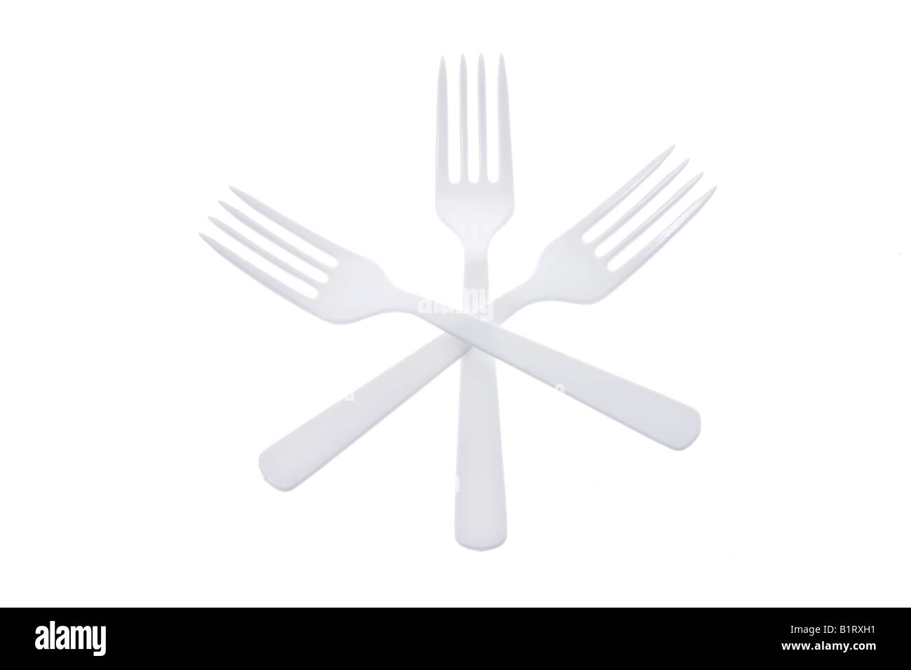 Arrangement of Plastic Forks Stock Photo - Alamy