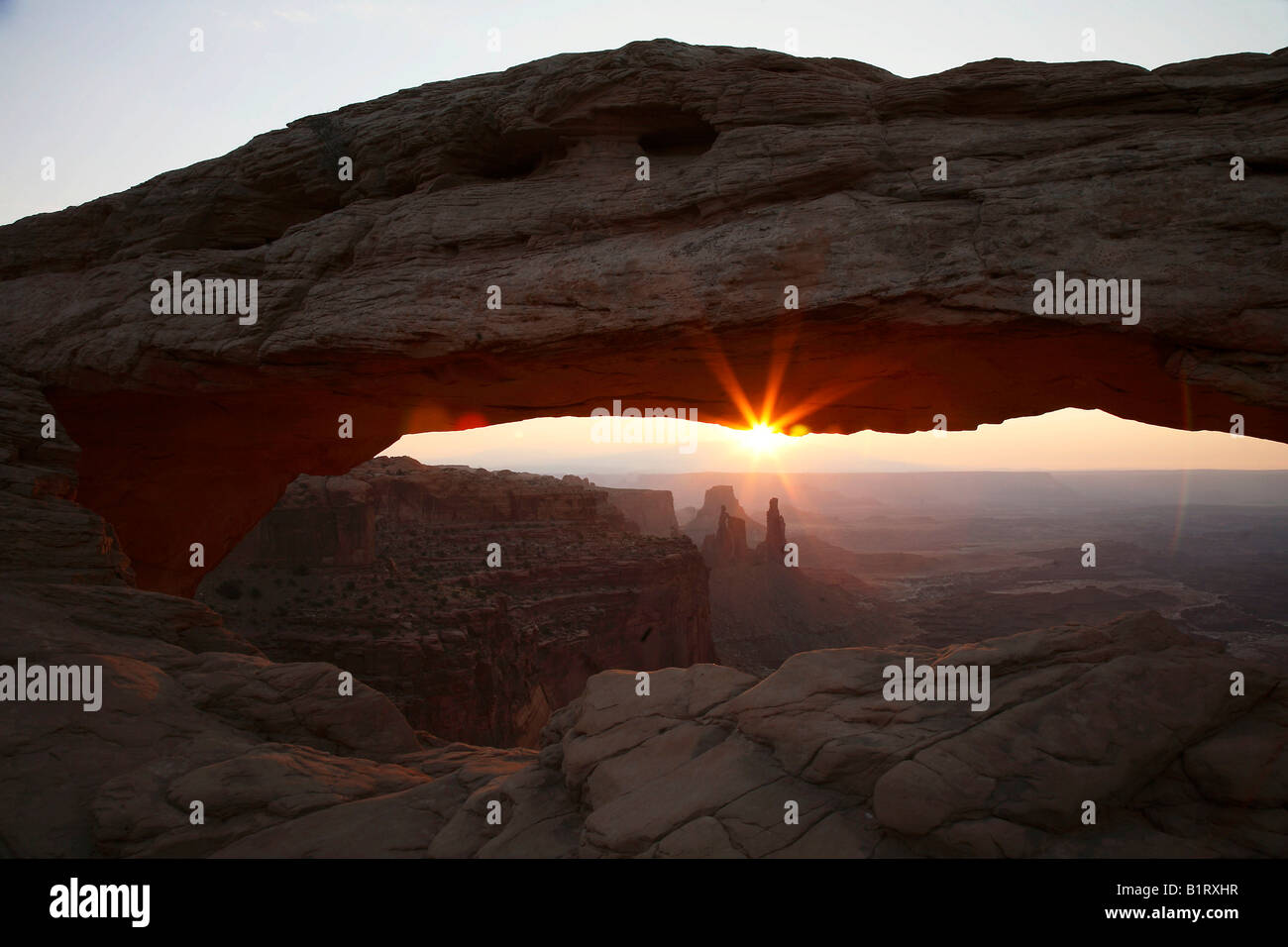 Sunrise over Landscape Arch, Canyonlands National Park, Utah, USA Stock ...