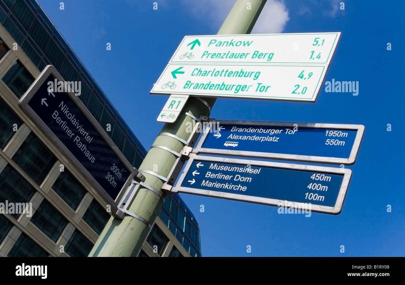 Sign post in Berlin-Mitte, central Berlin, Germany Stock Photo - Alamy