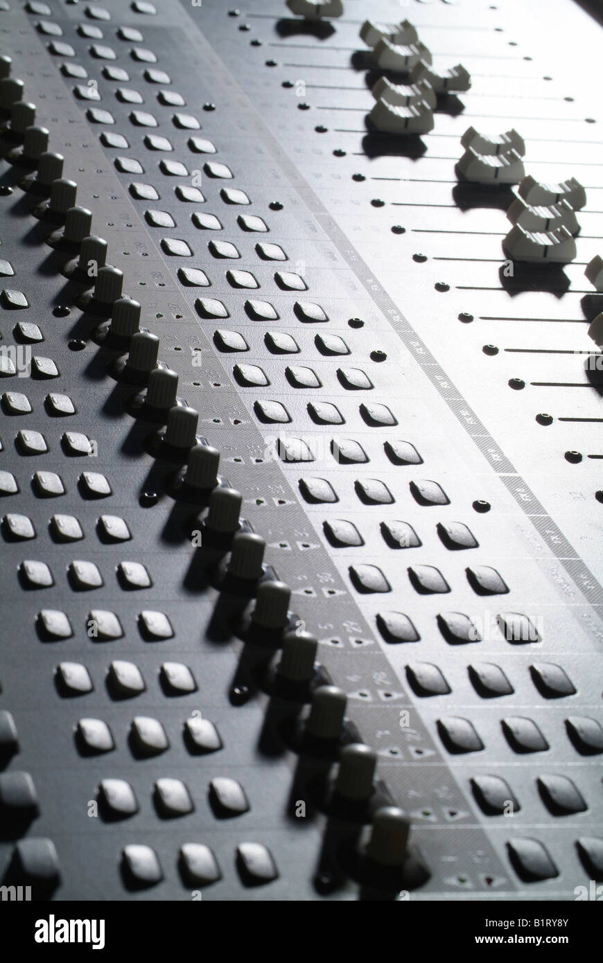 Control keys, professional mixing console, mixing desk, soundboard ...