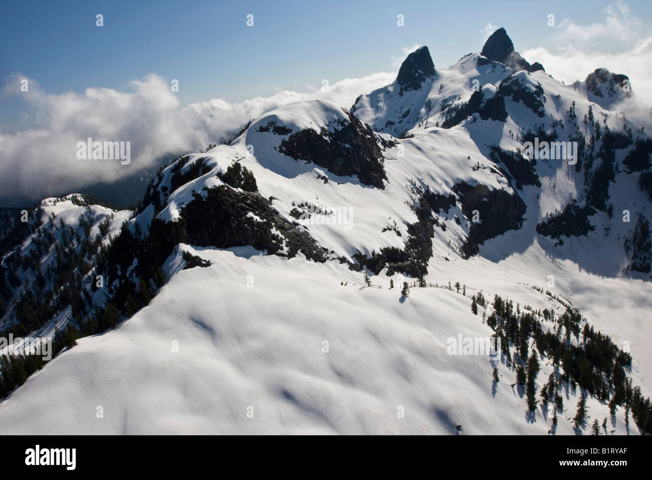 Rocky mountains near Mt Seymour Provincial Park, Vancouver, British ...