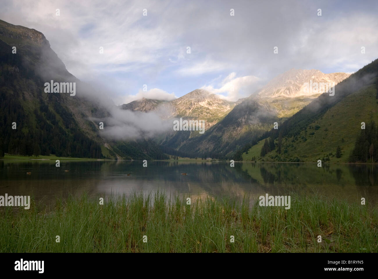 Lake Visalpsee, Vilstal, Vils Valley, Ausserfern, Tyrol, Austria ...