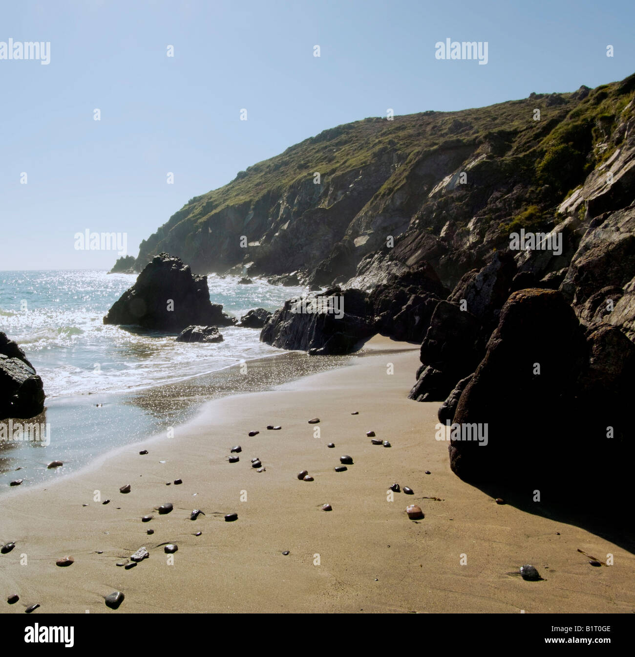 cornish coast kennack sands beach cornwall england uk Stock Photo - Alamy