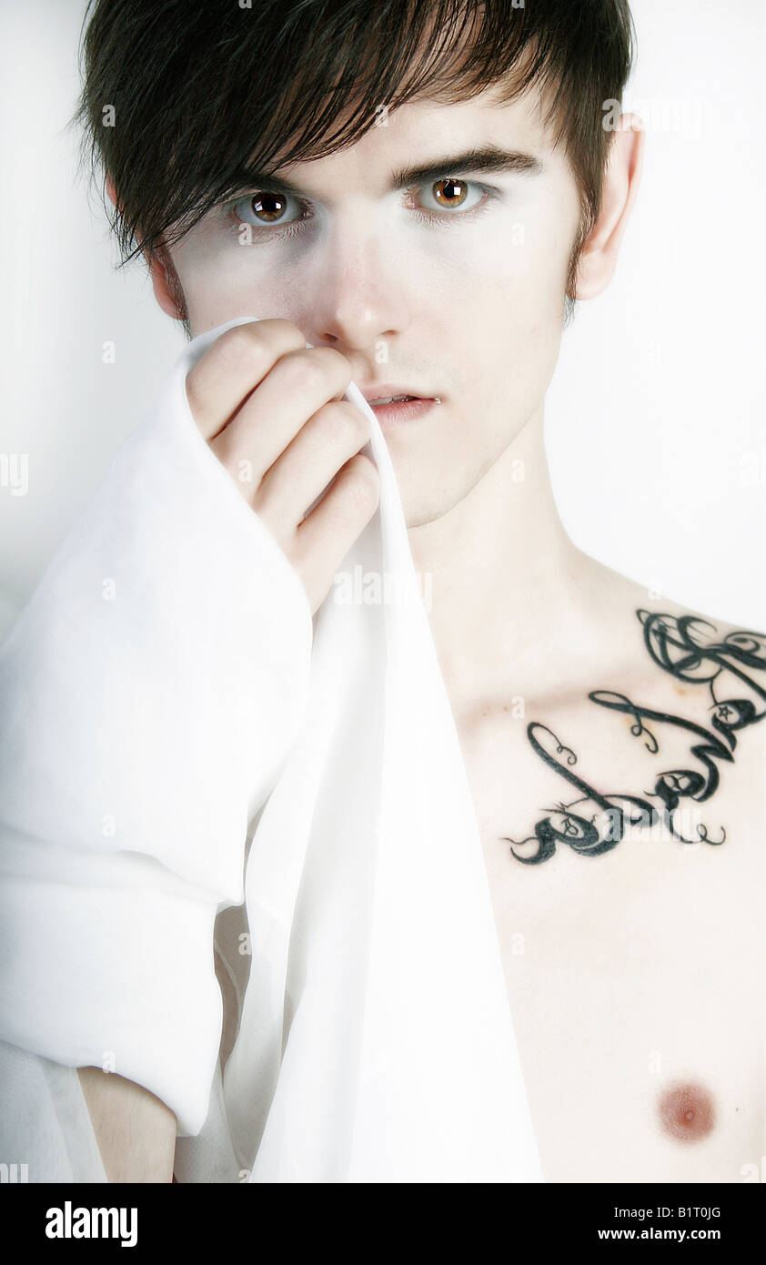 Portrait of a man, with a white cloth Stock Photo - Alamy