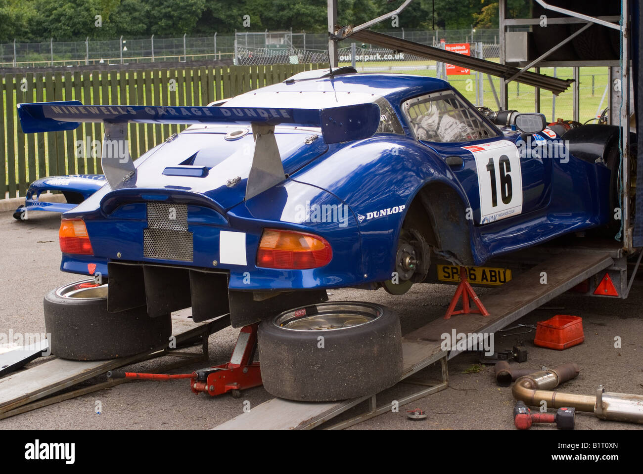 Blue Marcos Mantis Jacked Up in Paddock in Preparation for GT Cup at ...