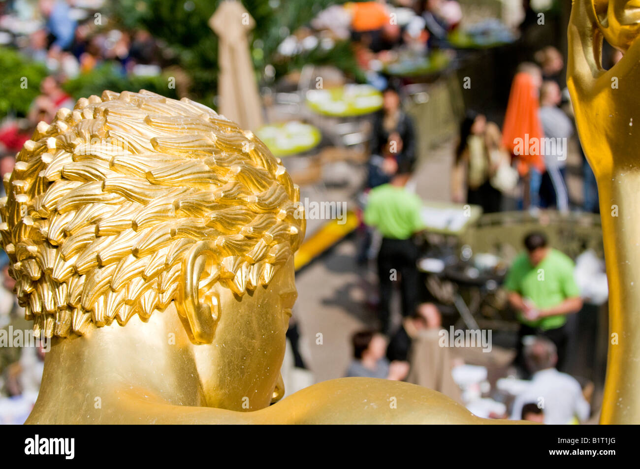 Prometheus statue looking down on Rockefeller Center in New York Stock ...