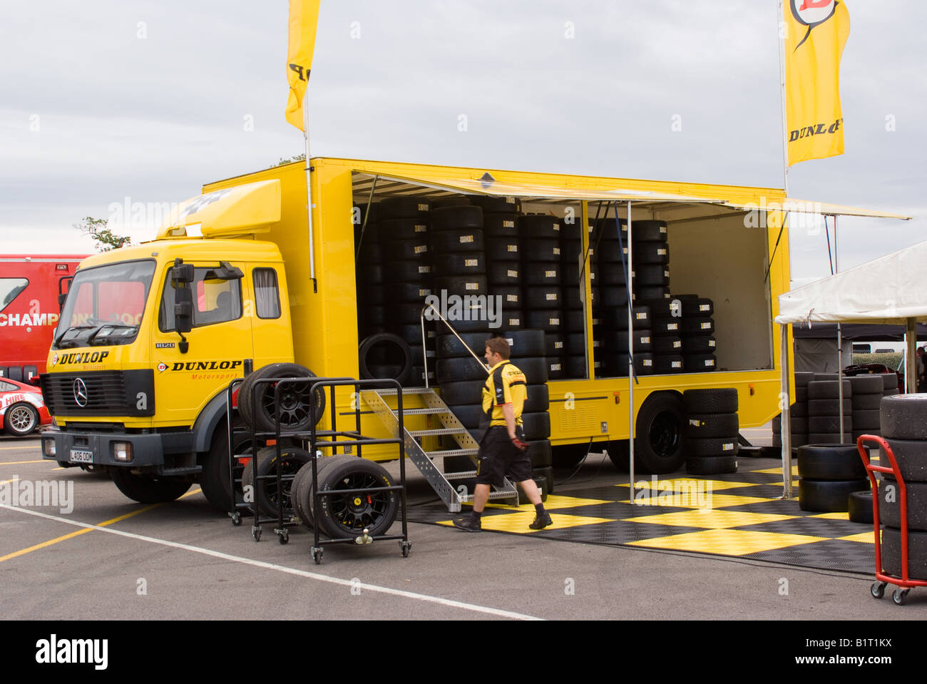 Race team transporter hi-res stock photography and images - Alamy