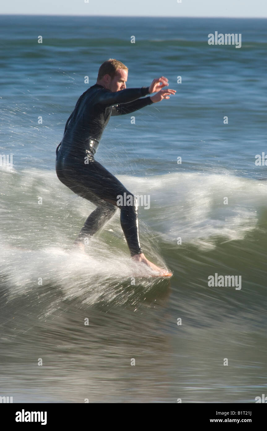 Longboarders Surfing Langland Bay Gower Stock Photo - Alamy