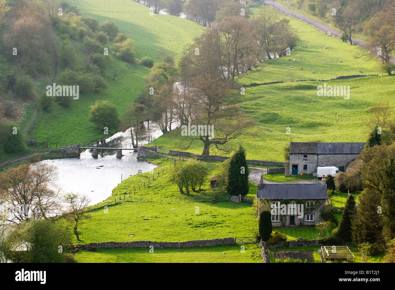 The valley of the river wye at monsal dale view from monsal head Stock ...