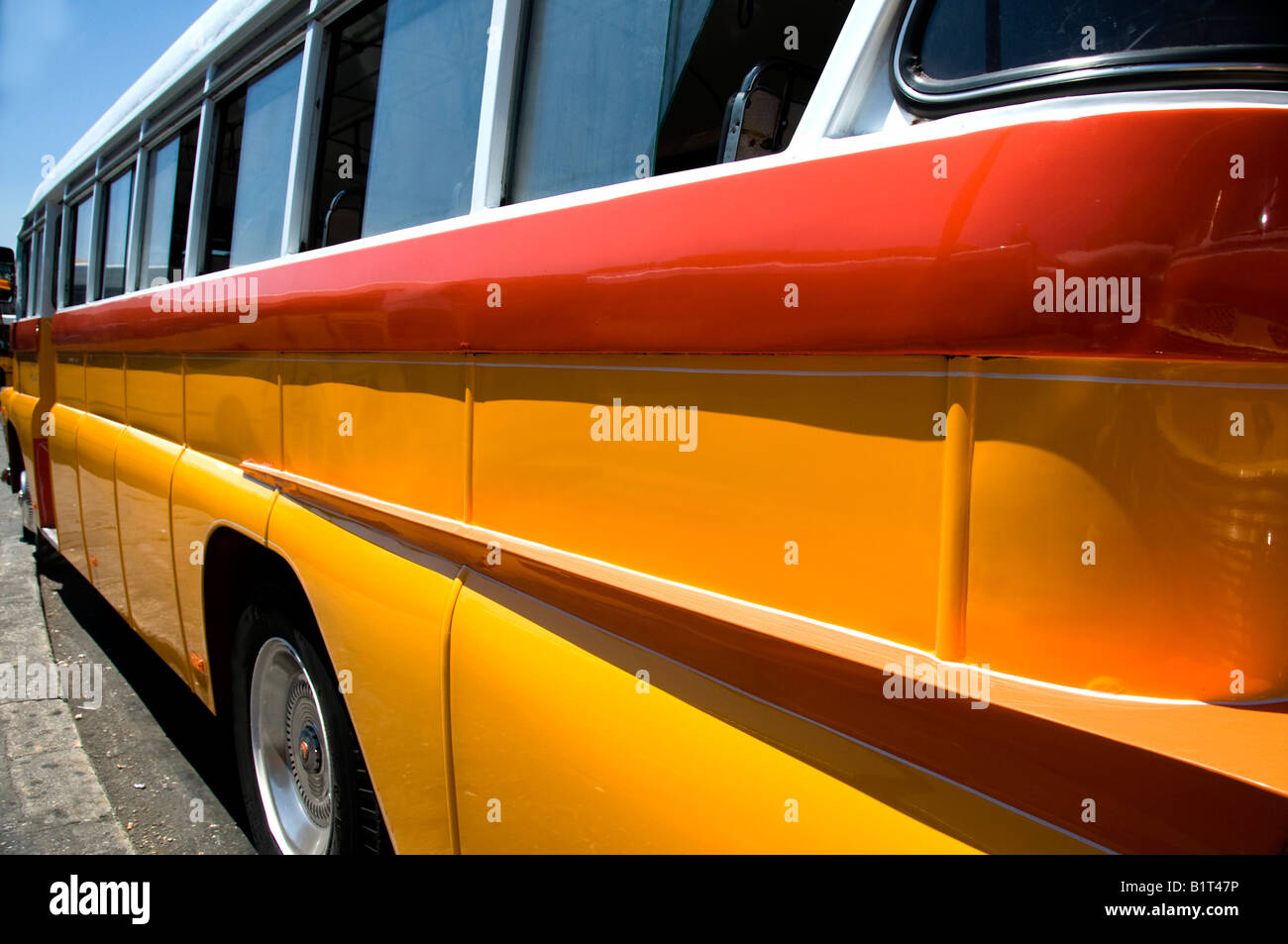 classic bus colors malta europe mediterranean country Stock Photo - Alamy