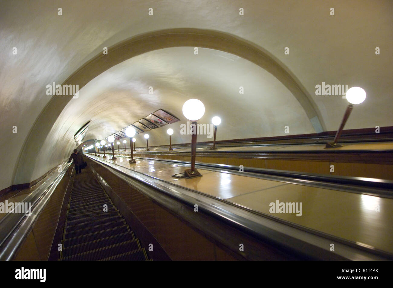 Metro escalator Moscow Russia Stock Photo - Alamy
