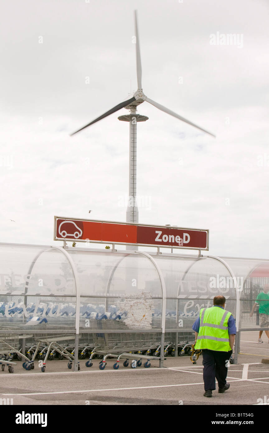 Urban wind power Turbines in Tesco supermarket car park in Barrow in ...