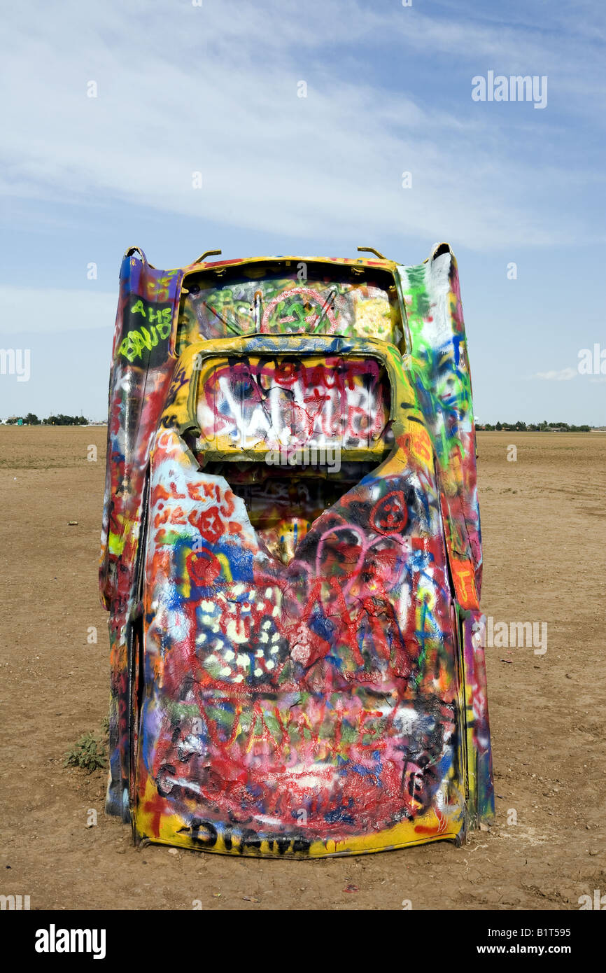 USA Amarillo Texas Cadillac Ranch a public art installation and ...