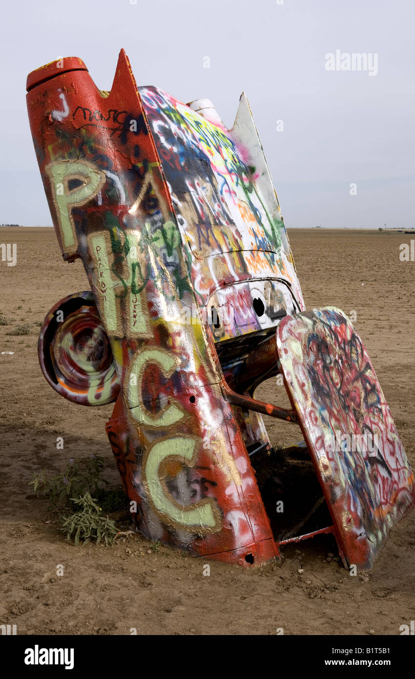 USA Amarillo Texas Cadillac Ranch a public art installation and ...
