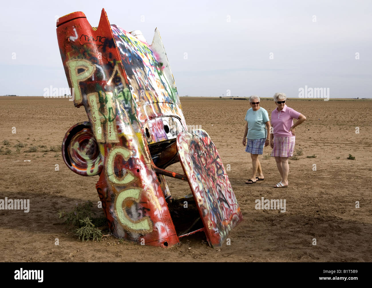 USA Amarillo Texas Cadillac Ranch a public art installation and ...