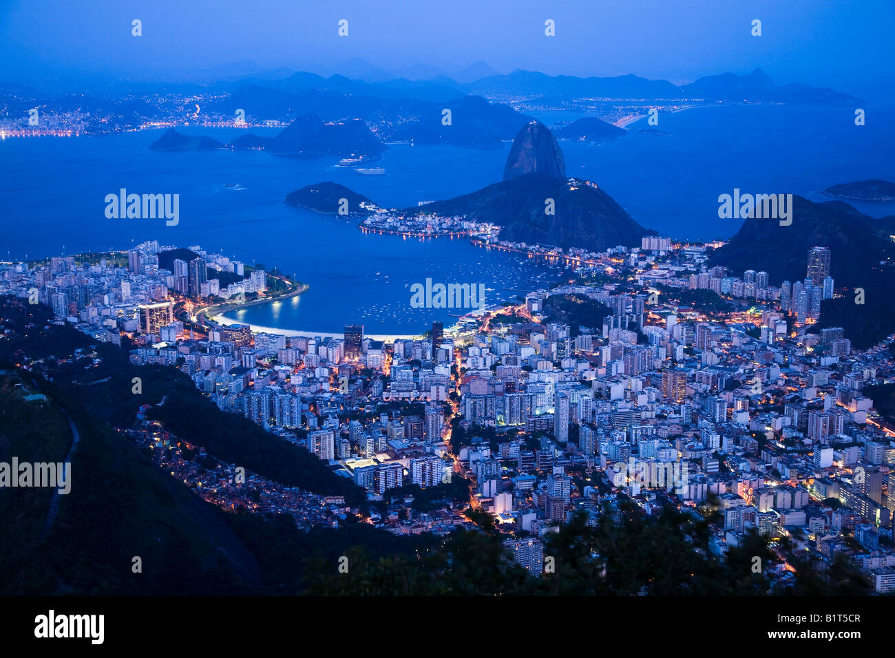 Rio de Janeiro, Brazil, night view Stock Photo - Alamy