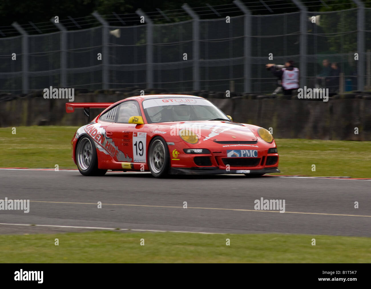 Porsche 997 GT3 Sports Race Car Exiting Old Hall Corner Oulton Park ...