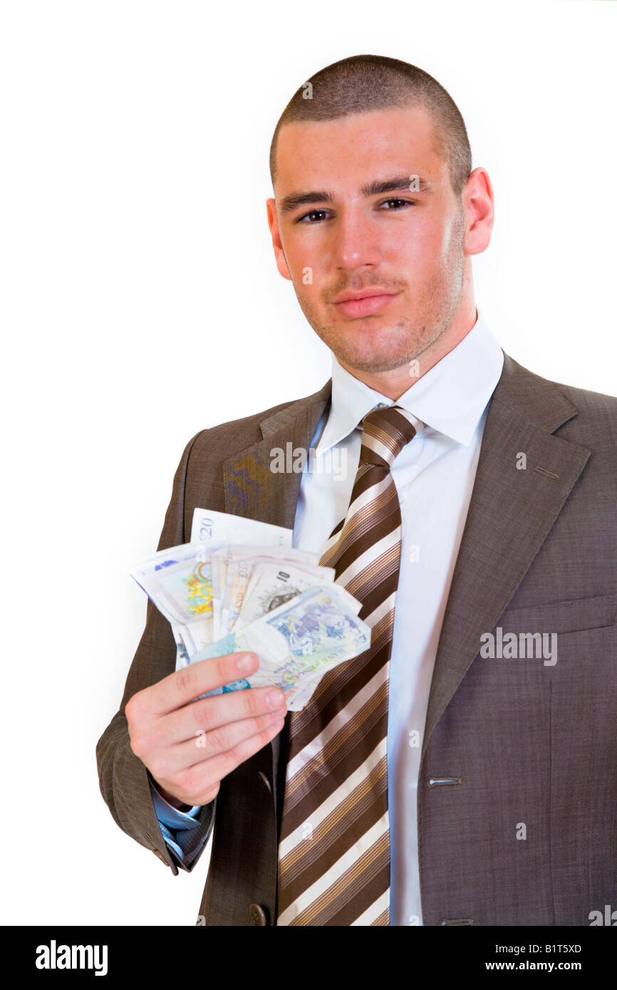 Business man wad sterling notes hi-res stock photography and images - Alamy