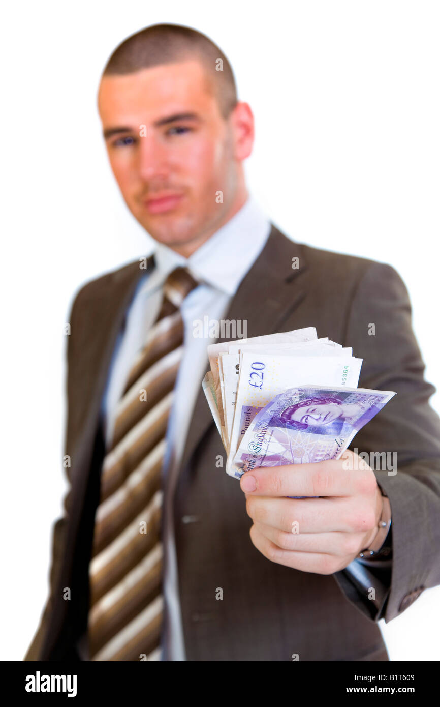 Person with wad of cash uk hi-res stock photography and images - Alamy