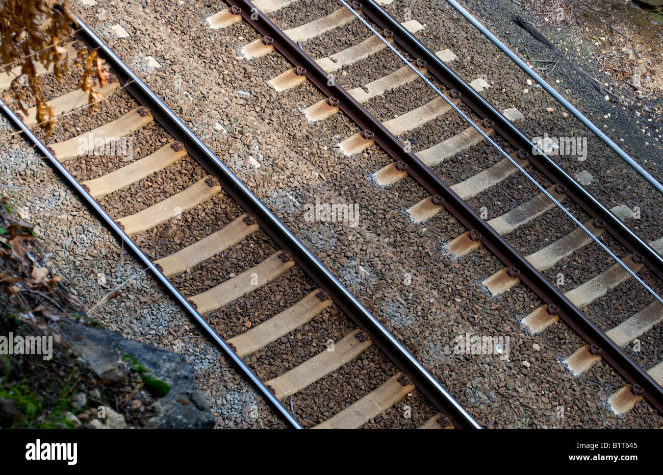 train tracks view from above Stock Photo - Alamy