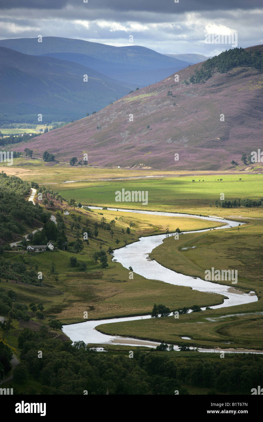 Village of Braemar, Scotland. Aerial view of the Cairngorm National ...