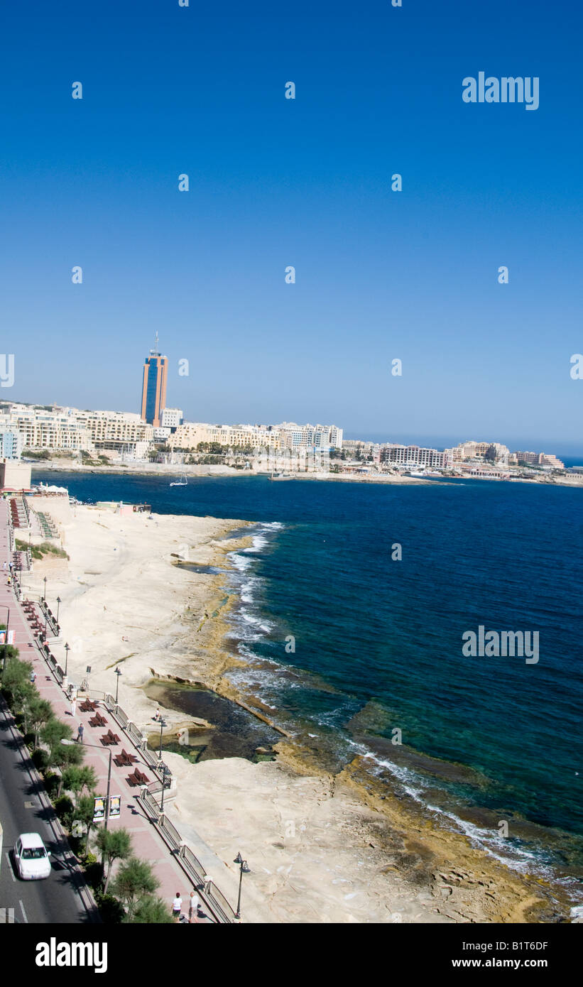 seaside promenade limestone carved beach and hotel development sliema ...
