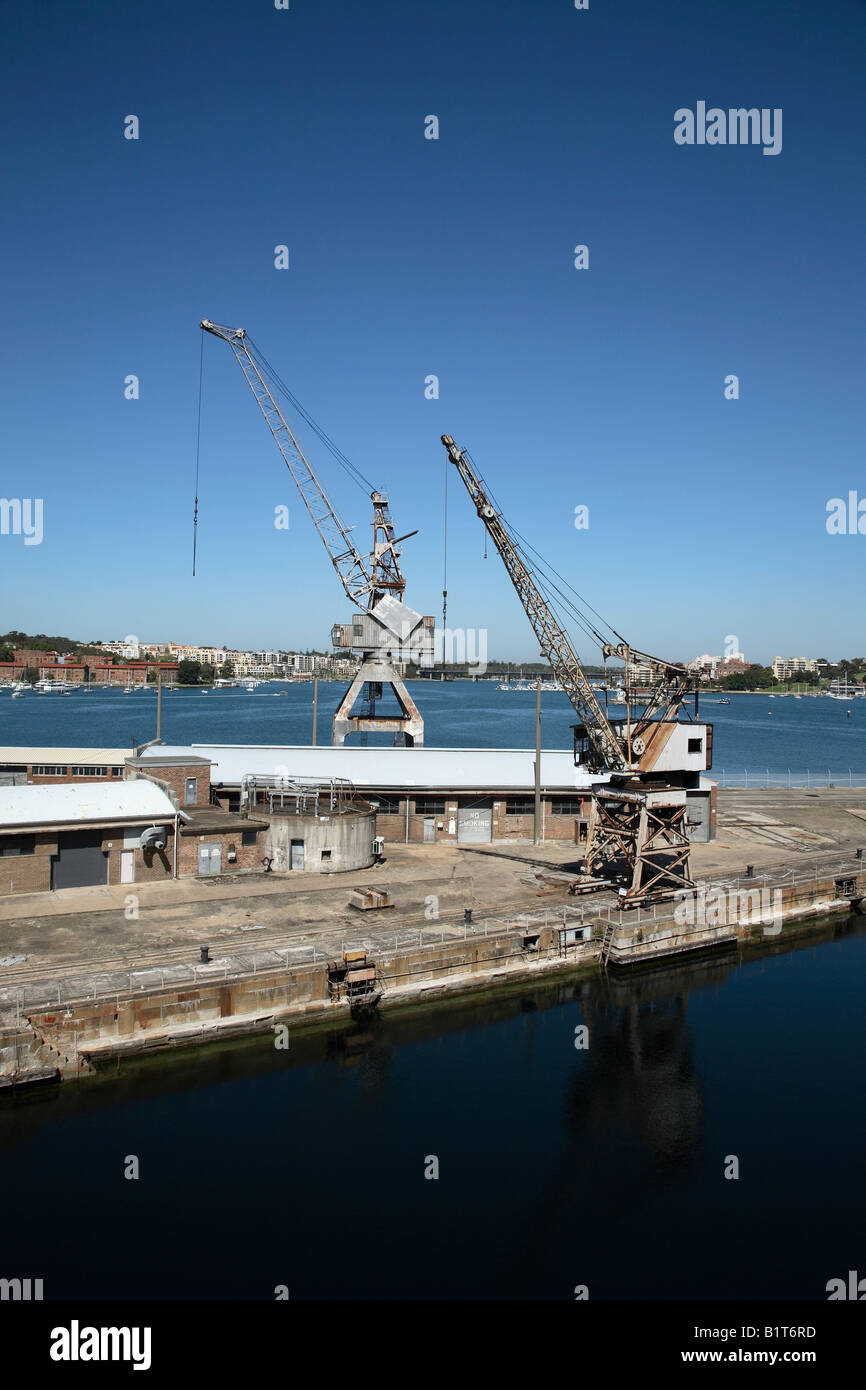 Sutherland Dock 1890 with Steam Powered Cranes Cockatoo Island Sydney ...