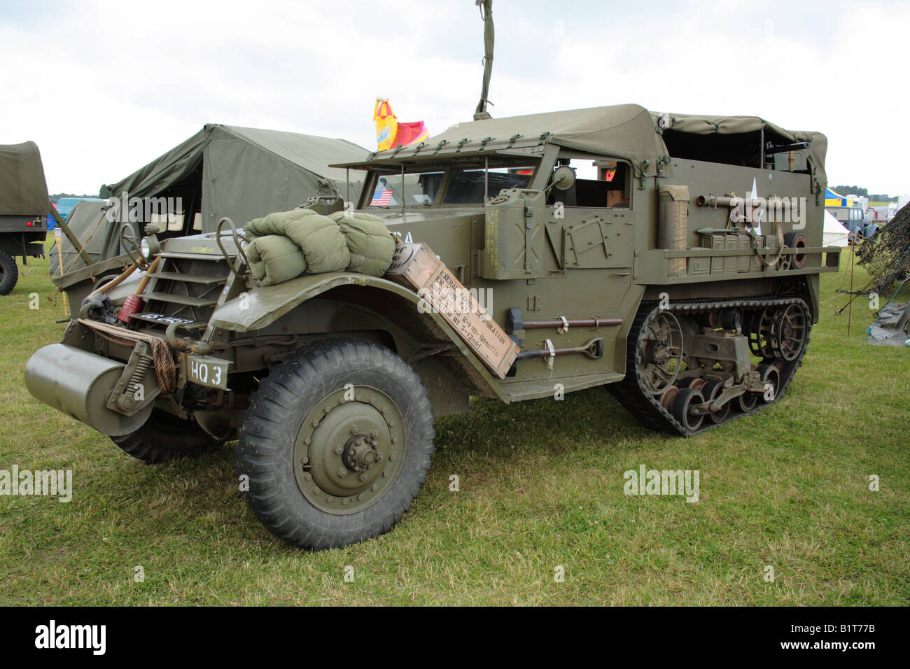 American M3 WWII half-track with unditching roller Stock Photo - Alamy
