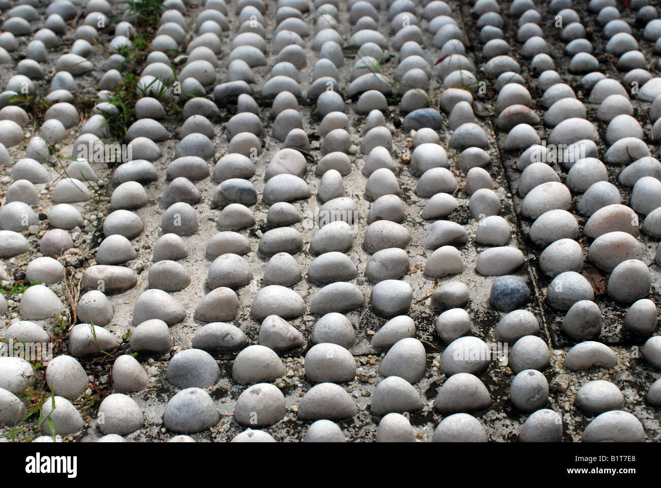 Foot reflexology pebble path Stock Photo - Alamy