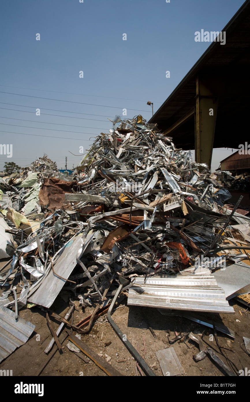 Scrap Metal Pile Recycling Facility Los Angeles California United ...