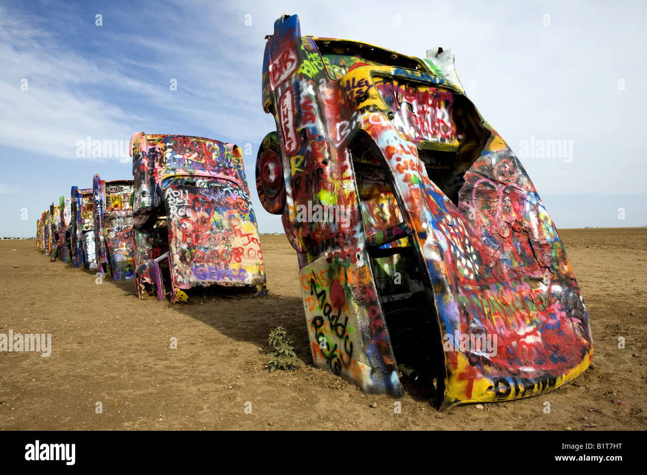 USA Amarillo Texas Cadillac Ranch a public art installation and ...