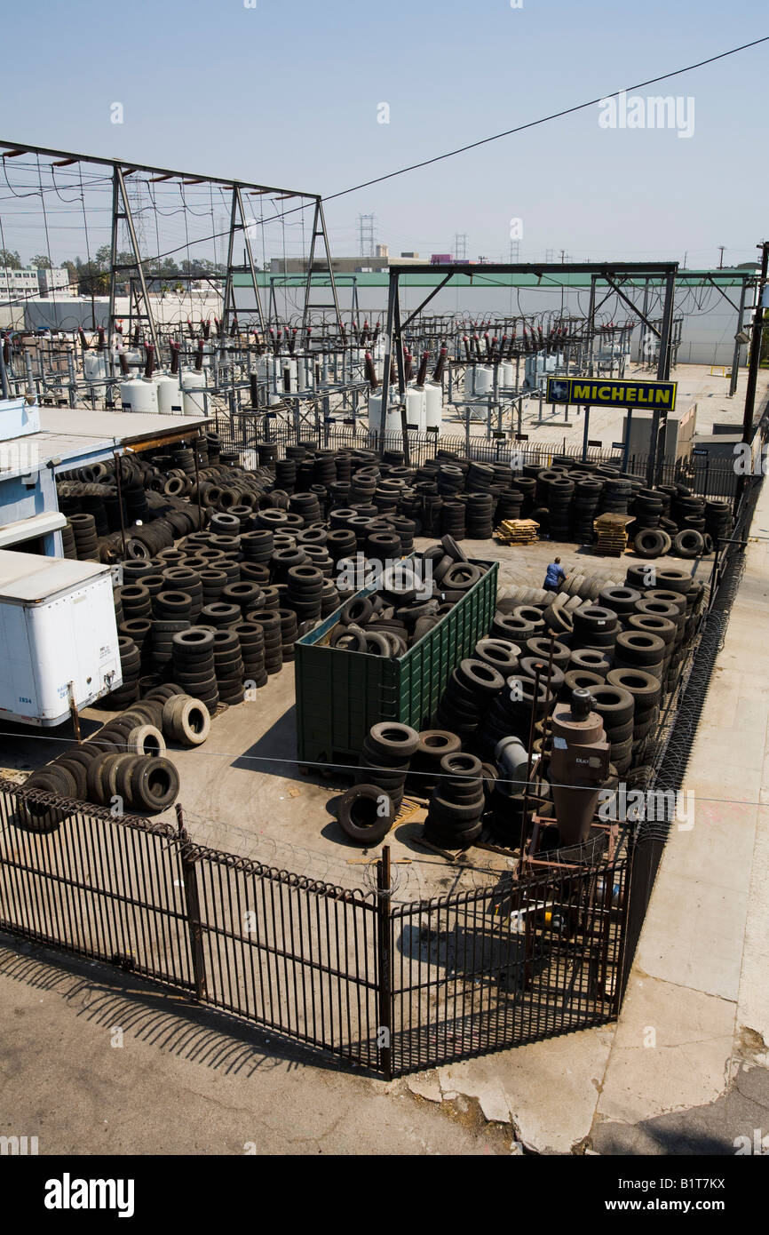 Tires at Recycling Facility Los Angeles California United States of ...