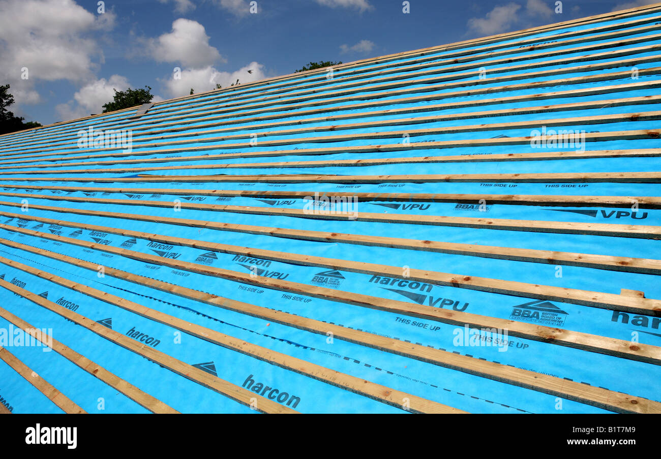 Breathable roofing felt and battens Stock Photo: 18357929 - Alamy