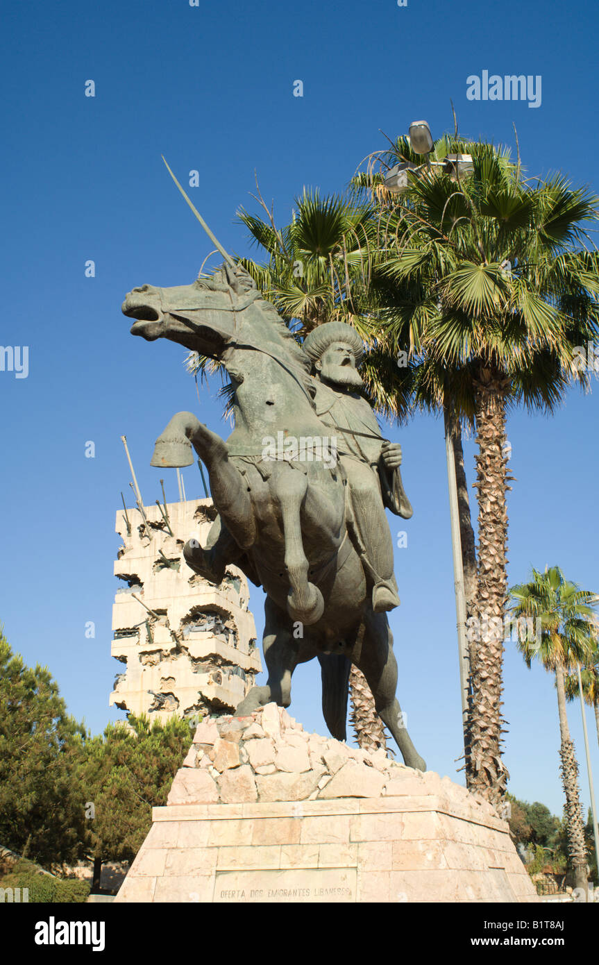 Statue of Fakhreddine at Baabda near Beirut Stock Photo - Alamy