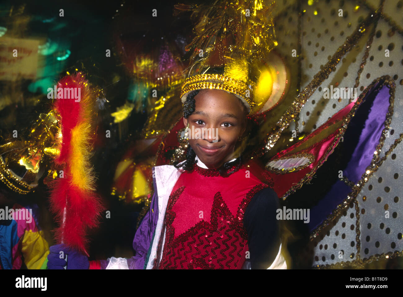 First Night, Boston. Young girl dresses for New Years Eve celebration ...