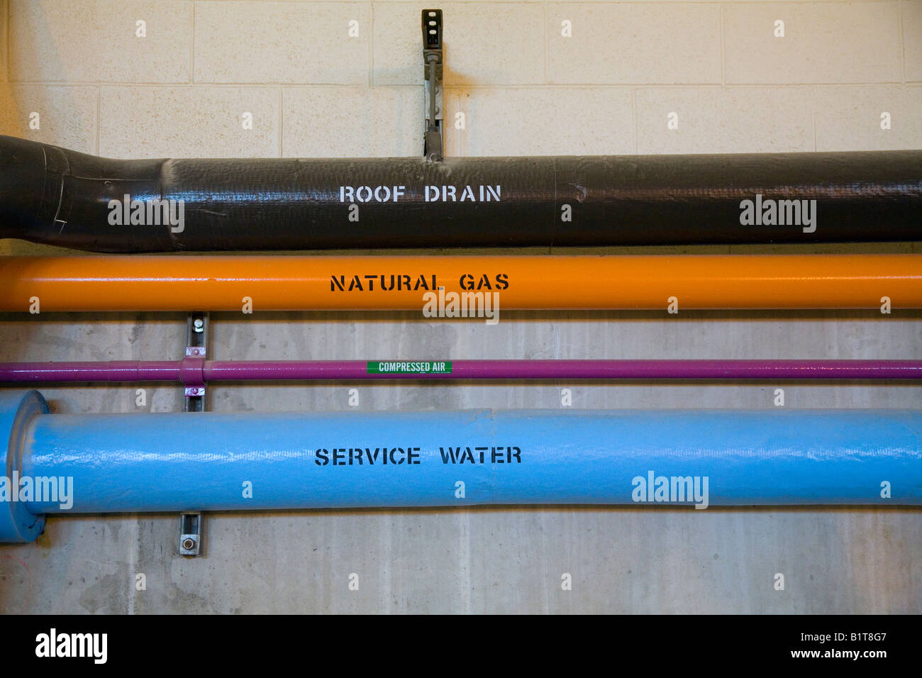 Pipes at Sewer Overflow Treatment Facility Stock Photo - Alamy