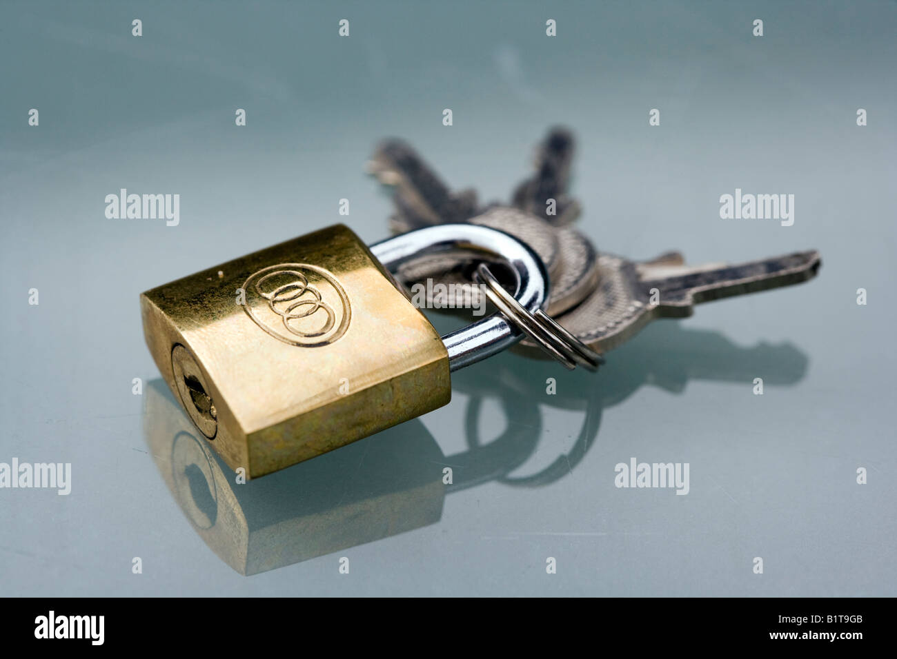 Brass padlock three keys ideal hi-res stock photography and images - Alamy