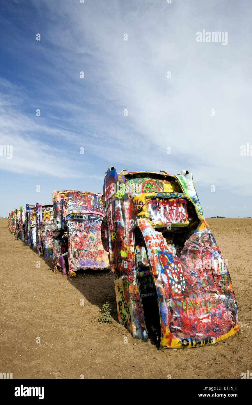 USA Amarillo Texas Cadillac Ranch a public art installation and ...