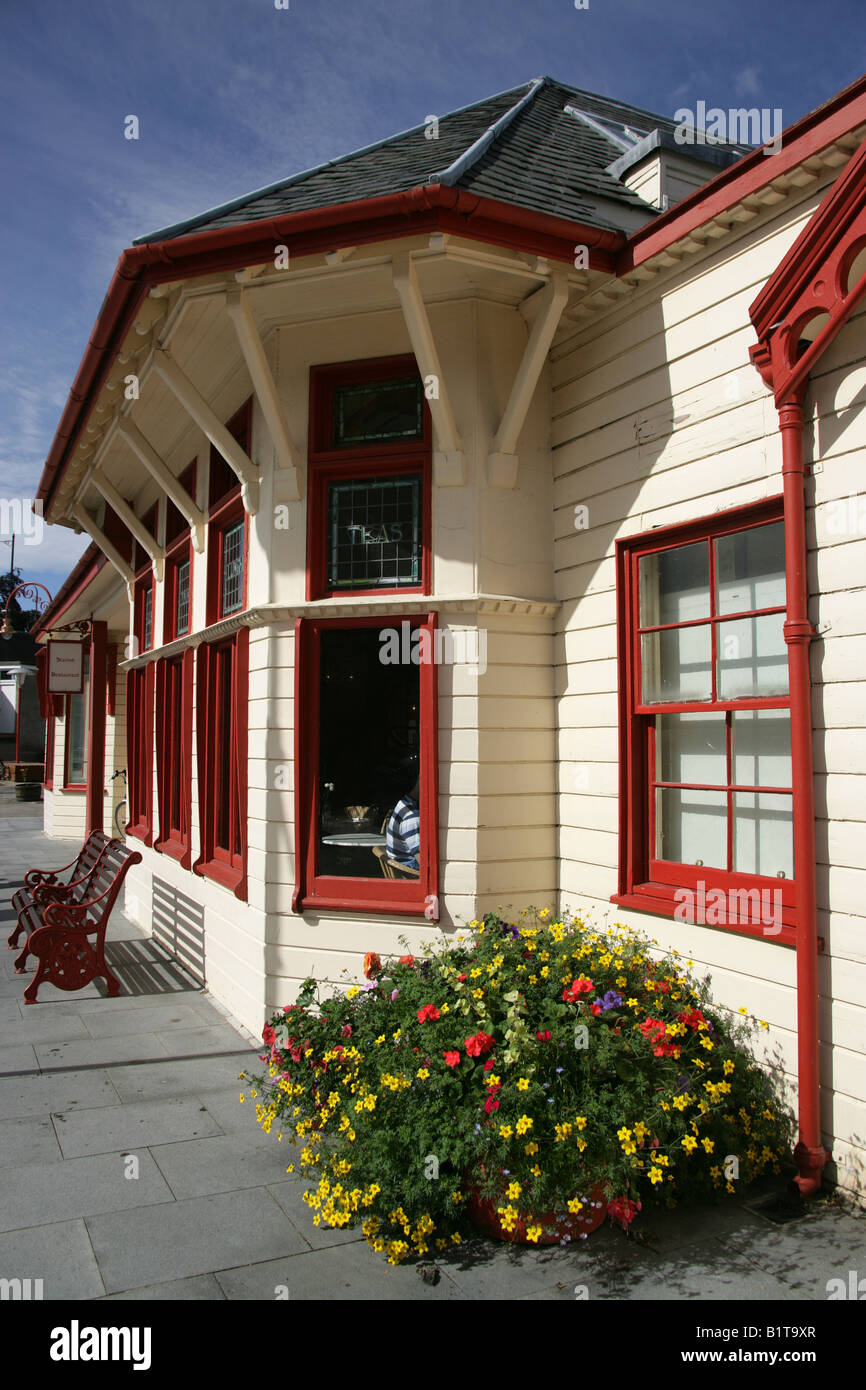 Village of Ballater, Scotland. Old Royal Railway Station houses the ...