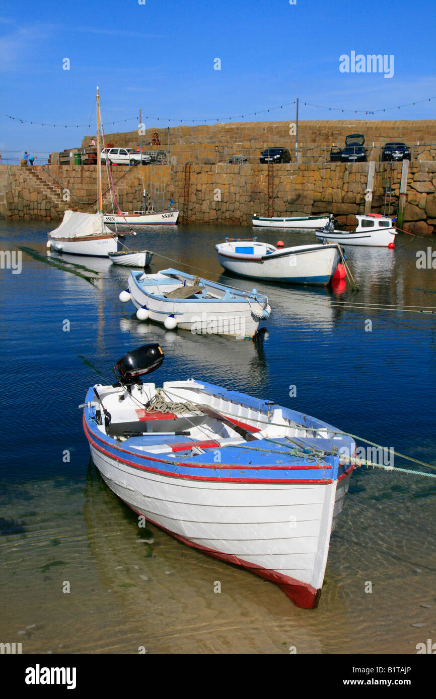 mousehole coastal village harbour boats cornwall england uk gb Stock ...