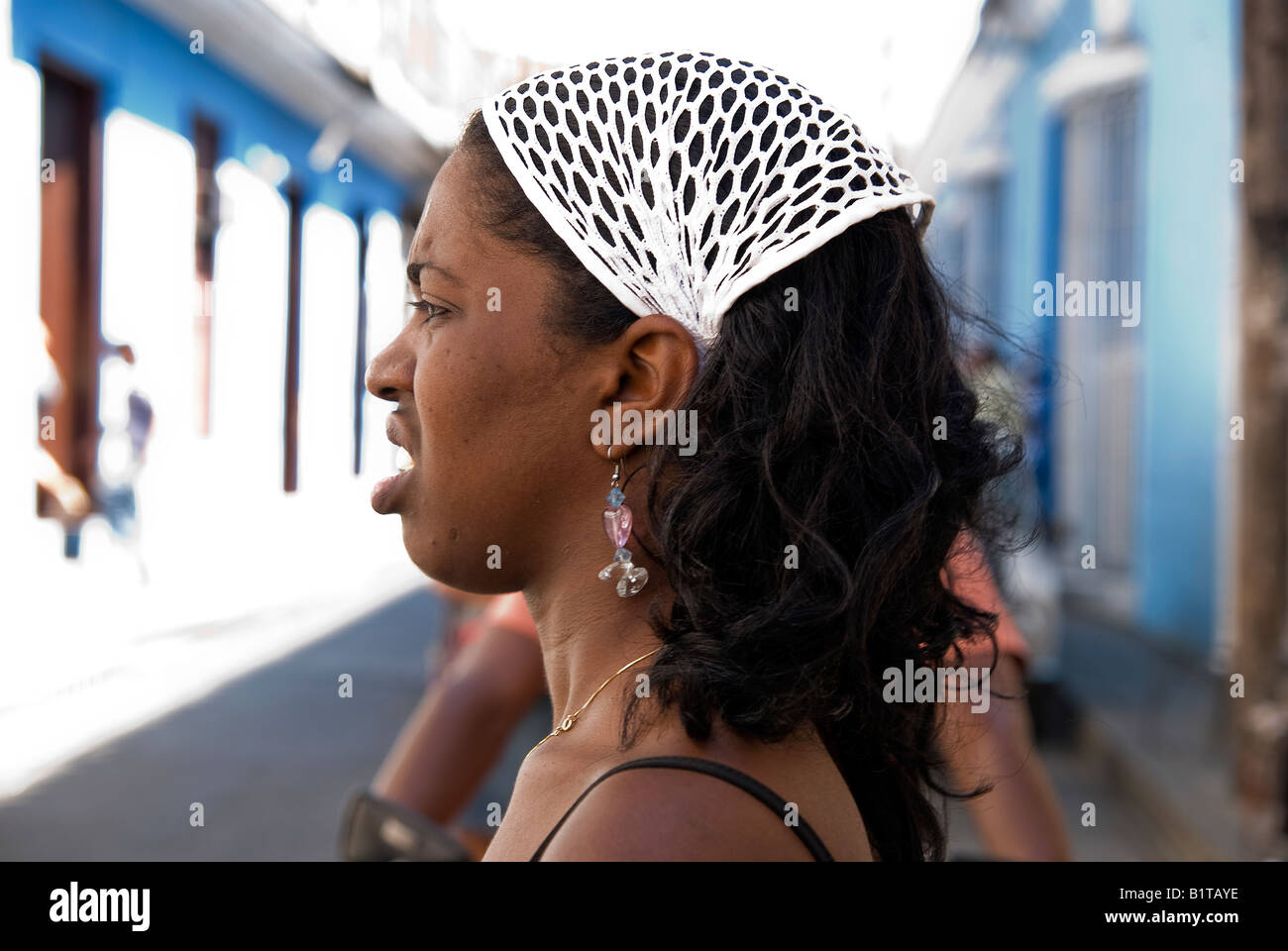 Black woman's portrait in Santiago de Cuba Stock Photo - Alamy