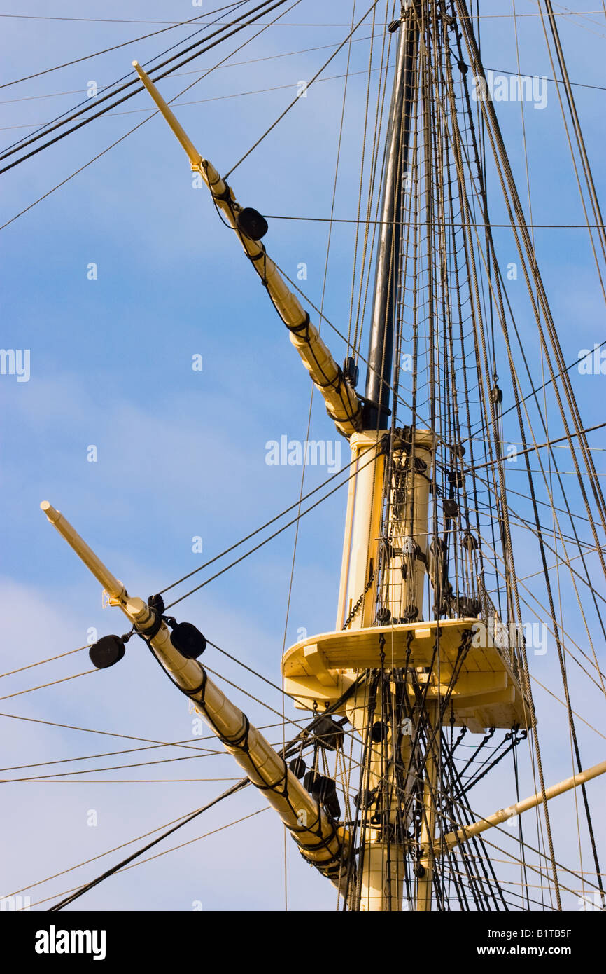 Rigging on a old frigate Stock Photo - Alamy