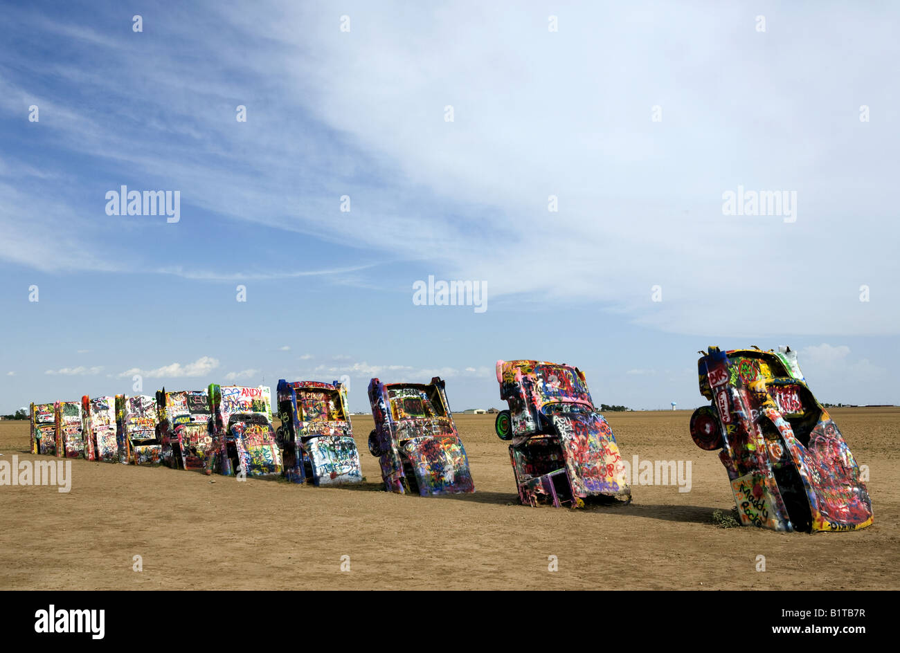 USA Amarillo Texas Cadillac Ranch a public art installation and ...