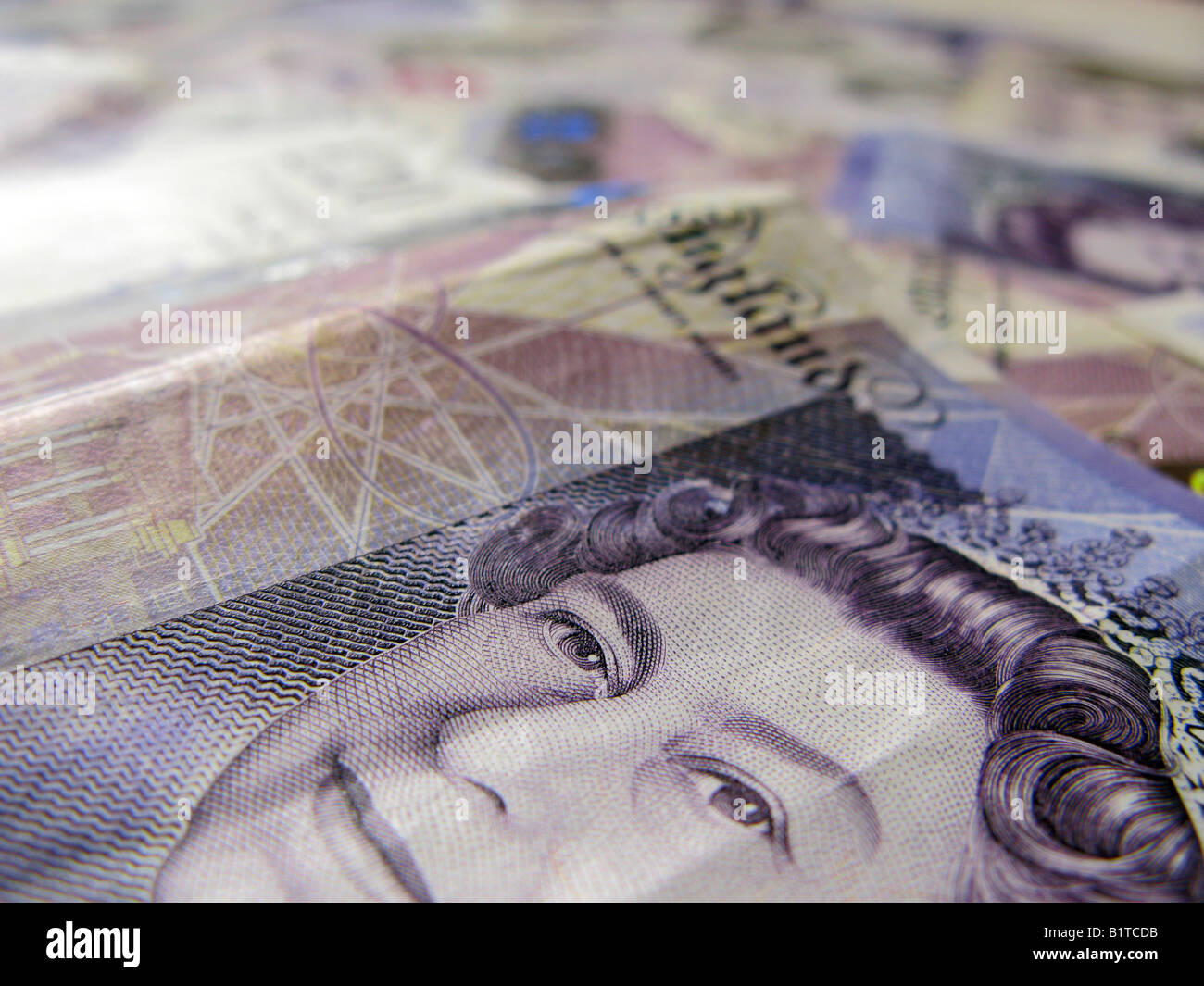 twenty pond notes close up Stock Photo - Alamy