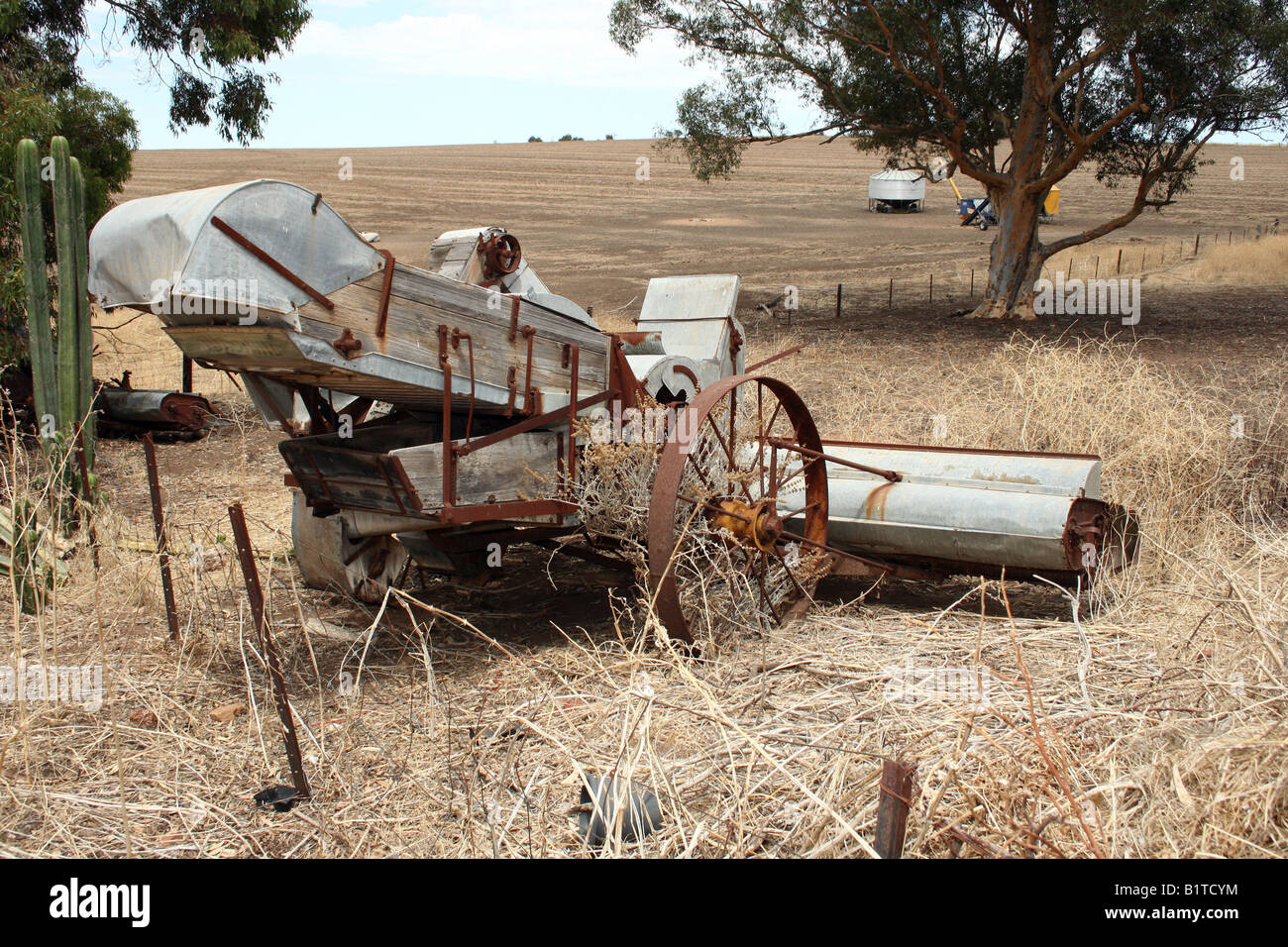 An old harvester header Stock Photo - Alamy