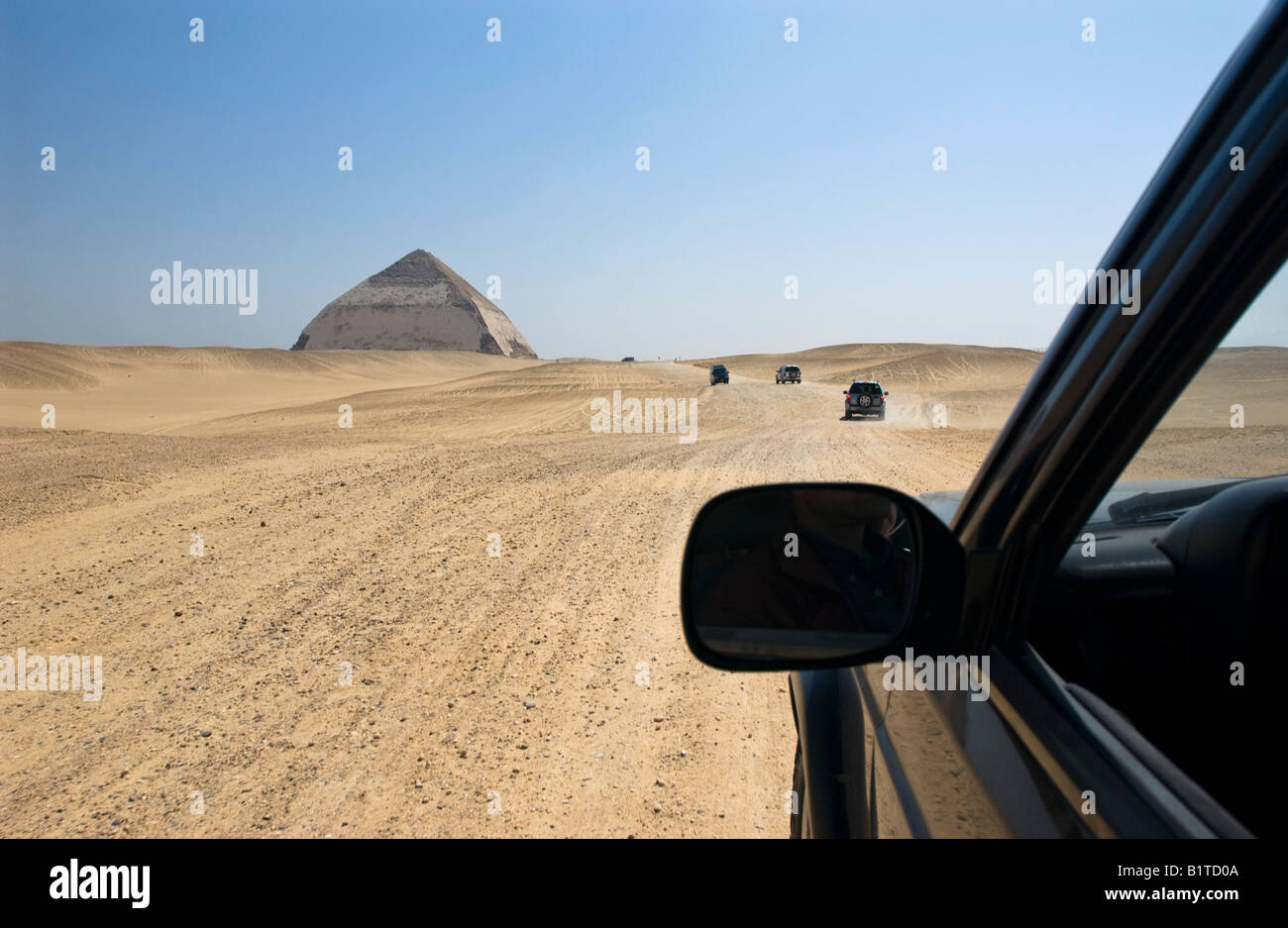 4x4 off roading by the Bent Pyramid of Sneferu at Dashur, Egypt Stock ...