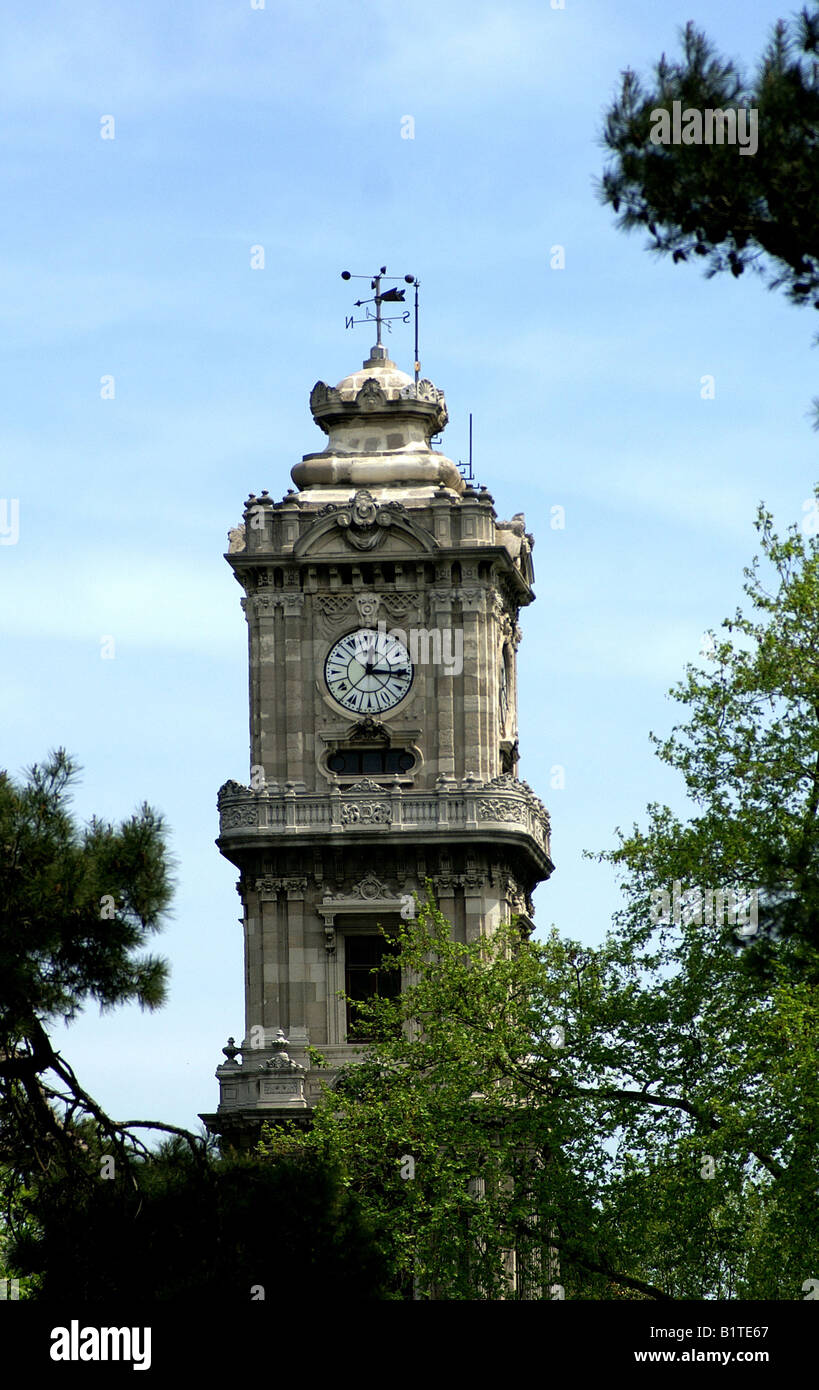 Dolmabahce palace clock tower Stock Photo - Alamy