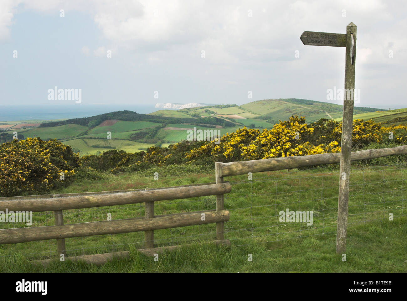 Looking south west over to Compton Bay from Limerstone Down above the ...