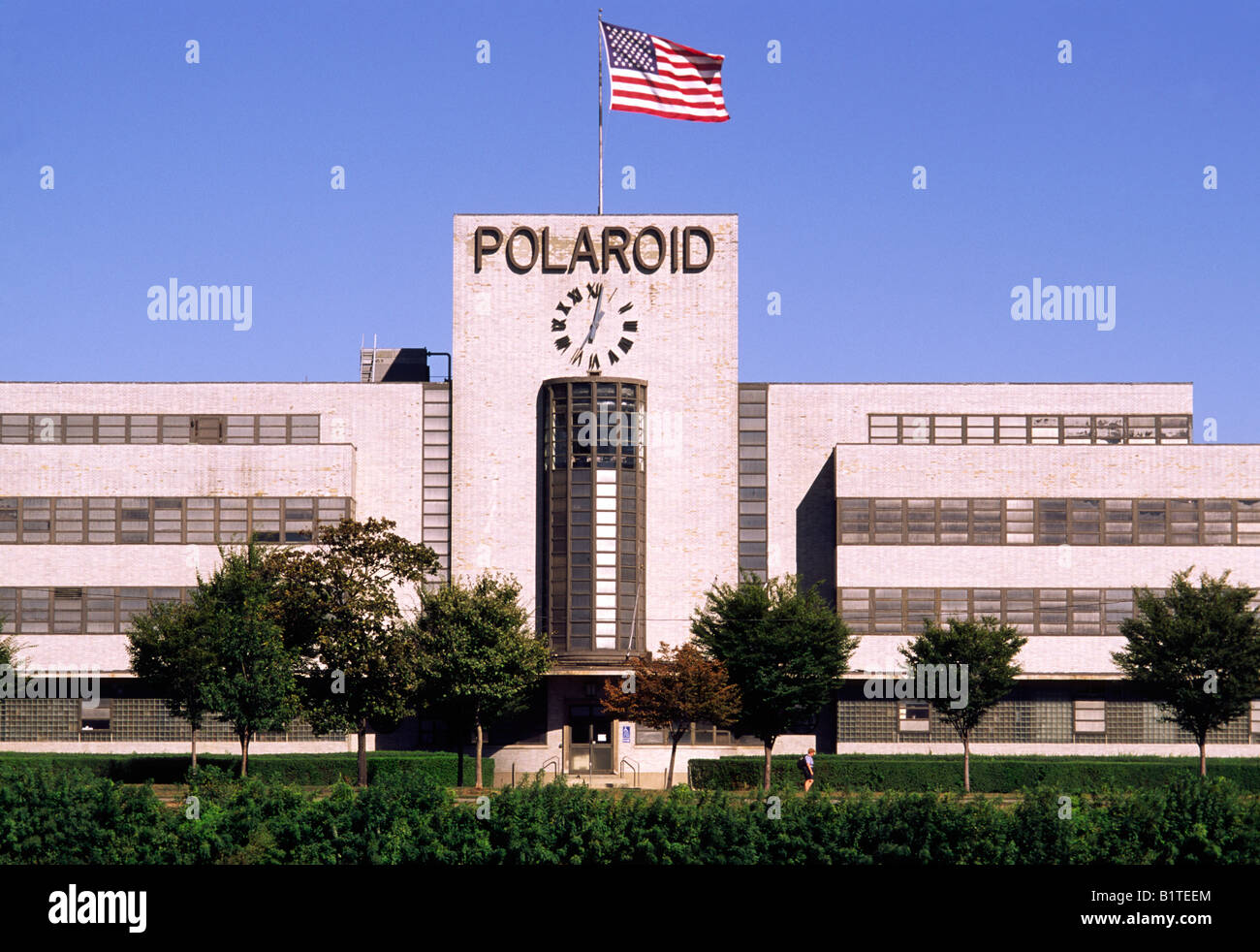 A view of the exterior of the Polaroid headquarters, Cambridge ...